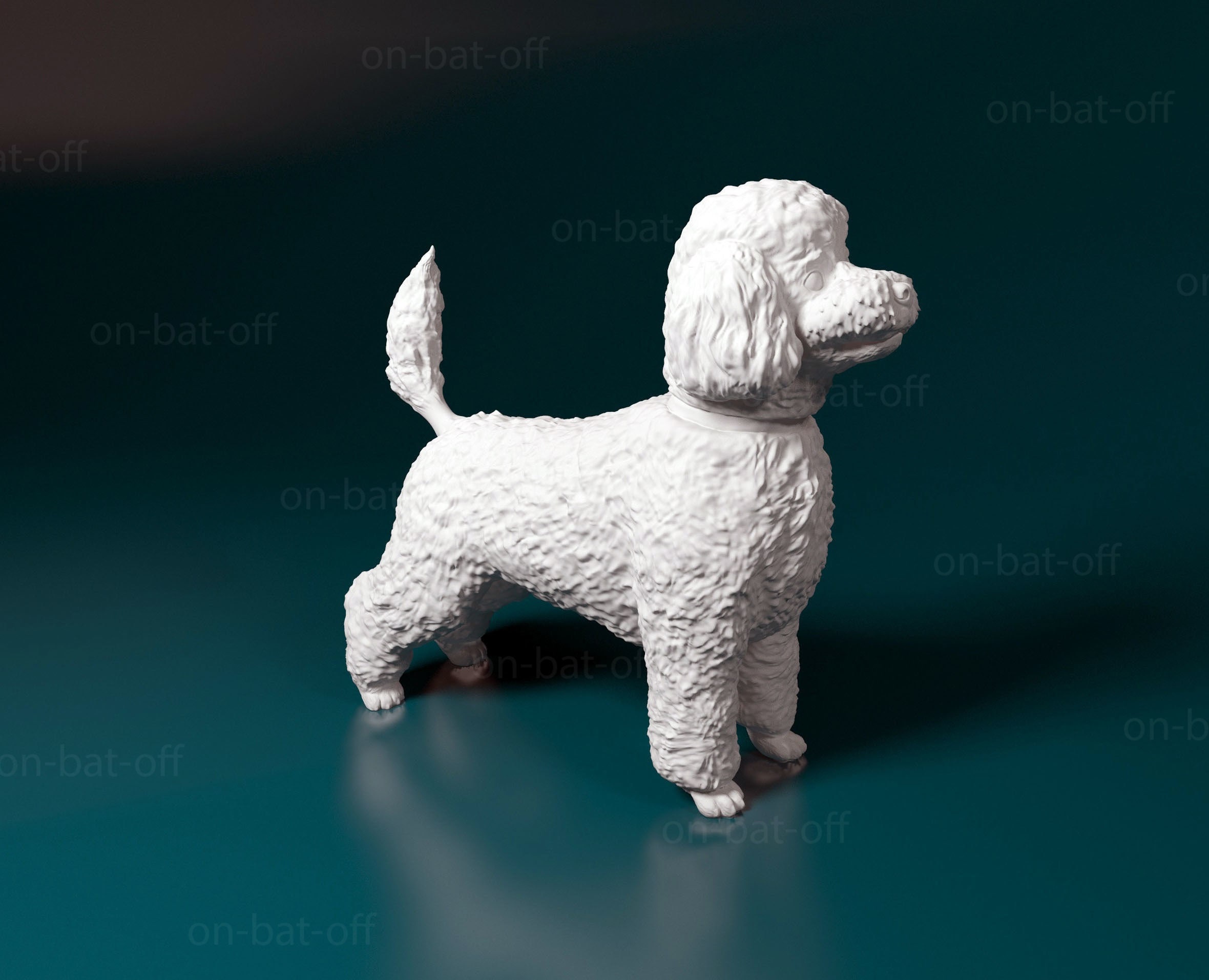 3D Printed Toy Poodle Dog Statue Ready-to-paint Unpainted - Etsy