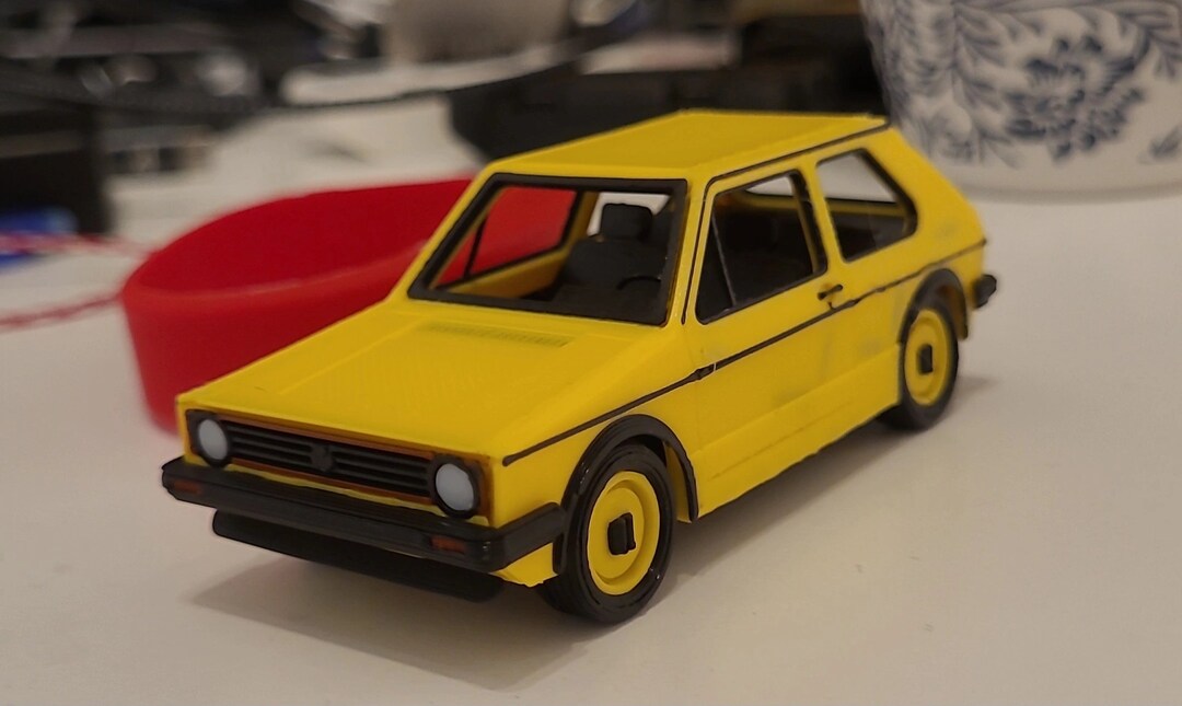 Golf MK1 Kit Card 3D Printed Model Kit DIY Collectible Retro Car Model ...