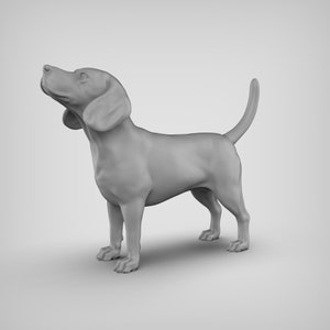 3D Printed Beagle Dog Statue Ready-to-paint Unpainted Printing or ...