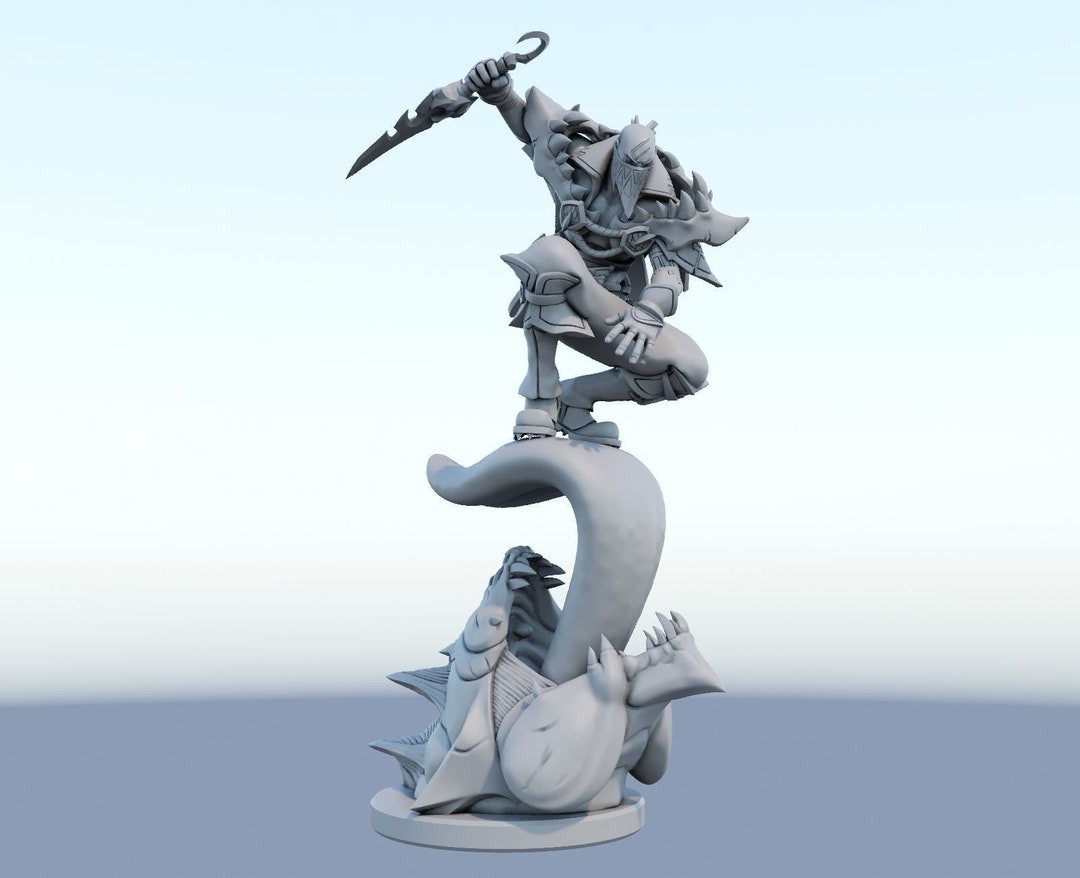 3D Printed Pyke Figurine – League of Legends Assassin, Handmade Gaming ...