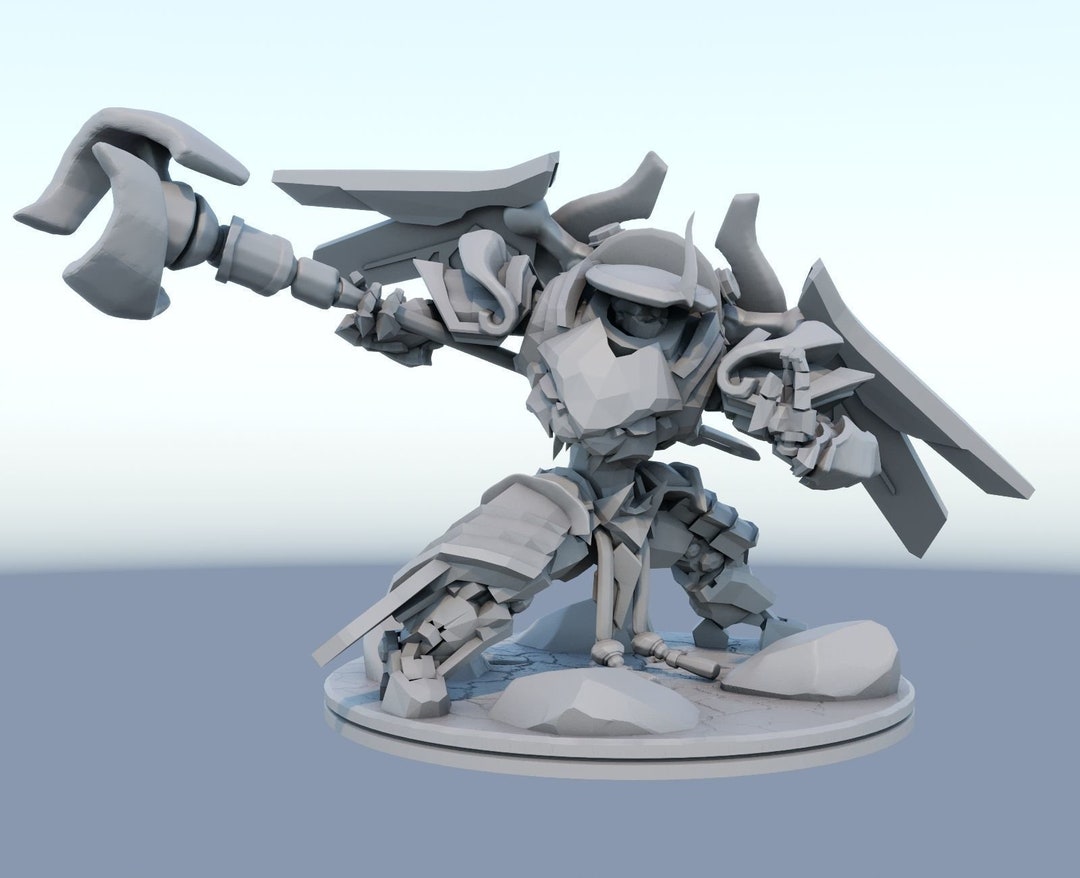 League of Legends Mecha Kingdom Jax Figurine - 3D Printed Collectible ...