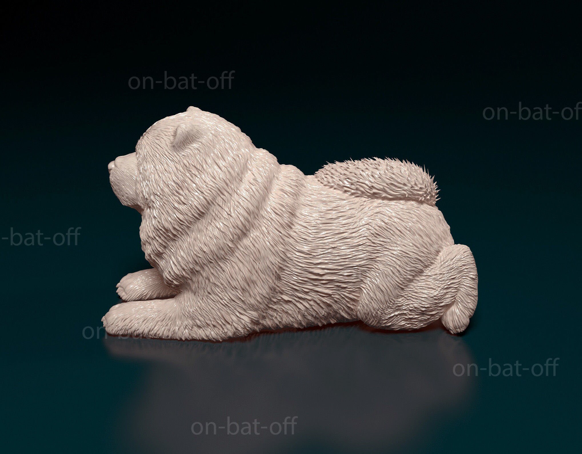 3D Printed Chow-chow Dog Statue Ready-to-paint Unpainted - Etsy