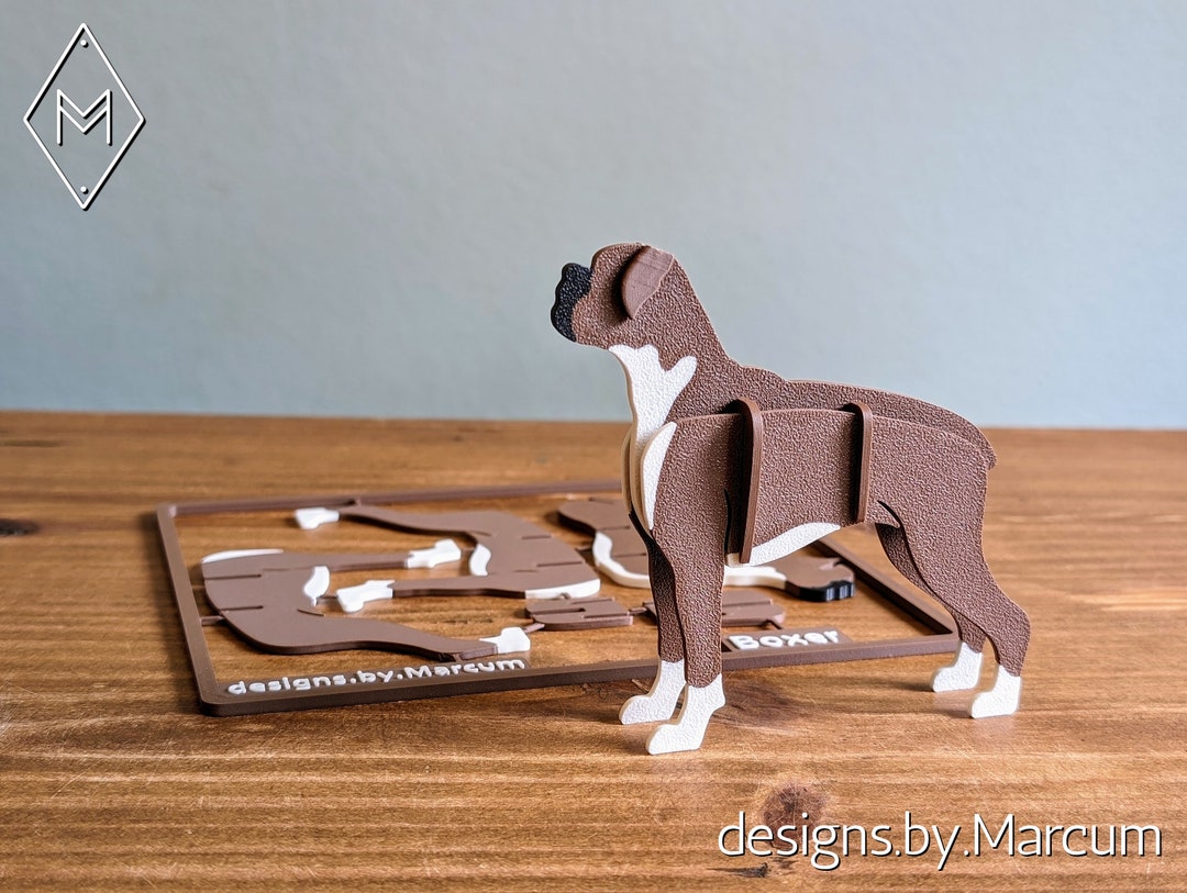 3D Printed Boxer Dog Kit Card Variety of Breeds - Etsy