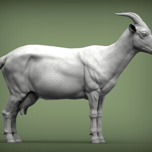 Goat Figurine 3D Printed Farm Animal Sculpture for Shelf Decor or Gift ...