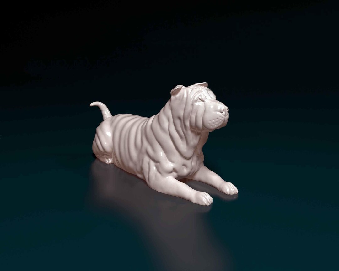 Shar Pei 3D Printed Dog Statue for Pet Memorial or Shelf Display - Etsy