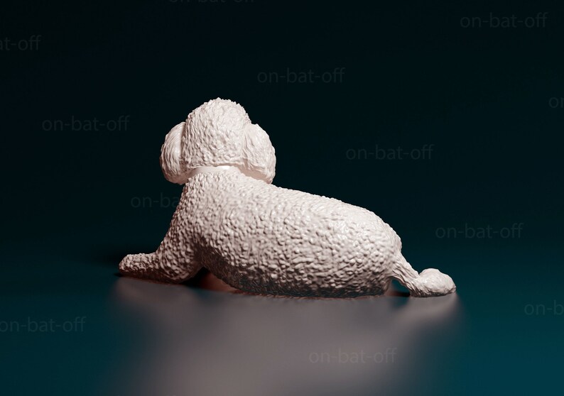 3D Printed Toy Poodle Dog Statue Ready-to-paint Unpainted - Etsy