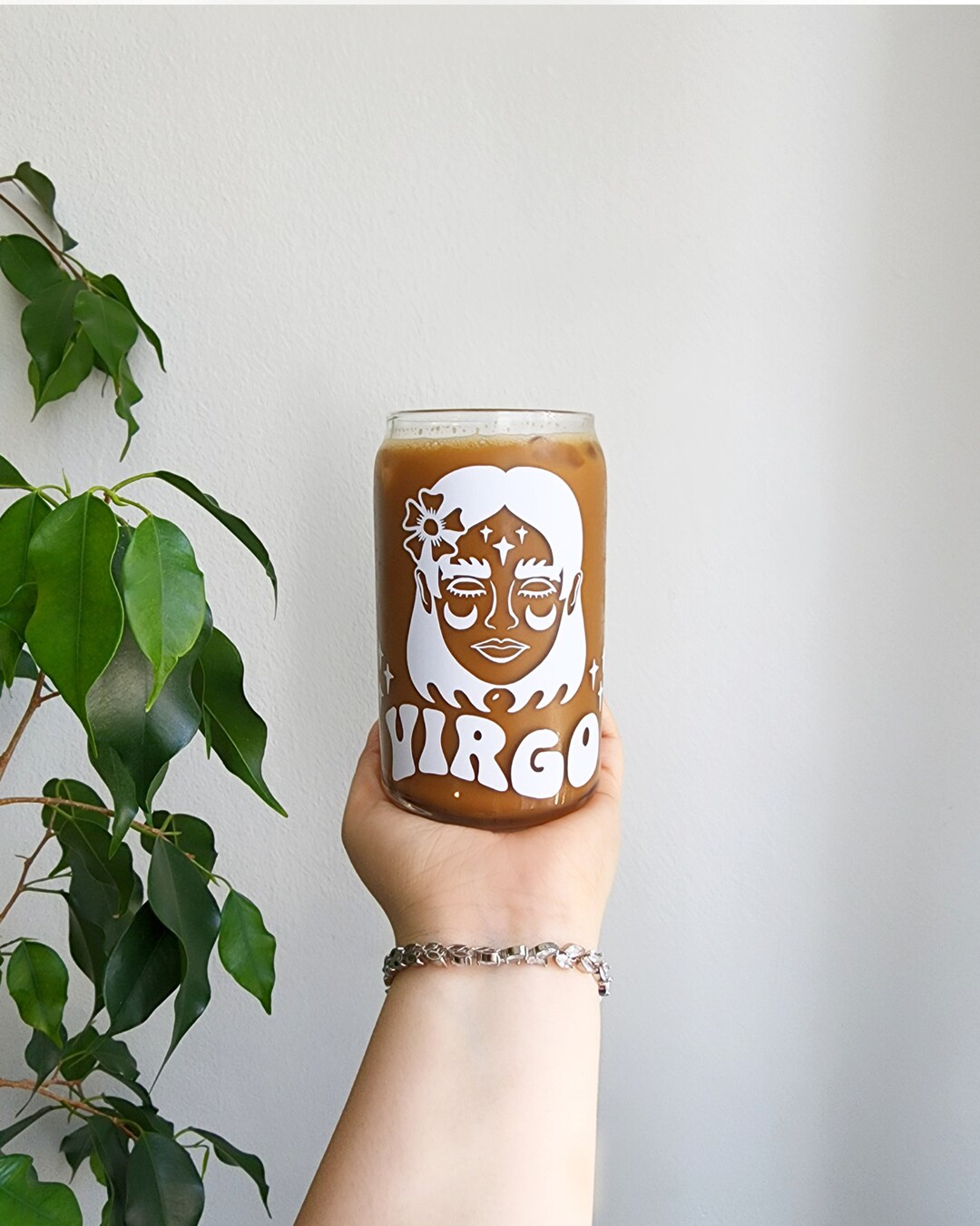 Retro Zodiac Sign Glass Cup | Astrology Sign | Iced Coffee ...