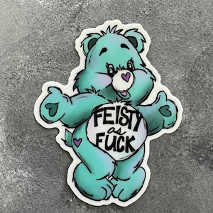 Feisty Care Bear Sticker - Etsy