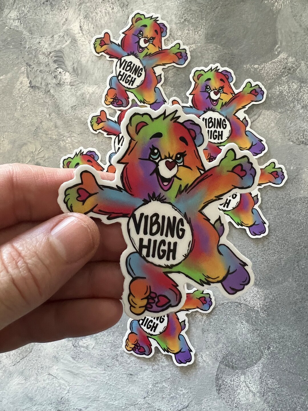 Vibing High Care Bear Sticker - Etsy