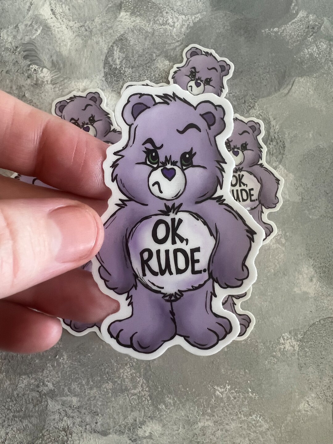 Ok, Rude. Care Bear Sticker - Etsy