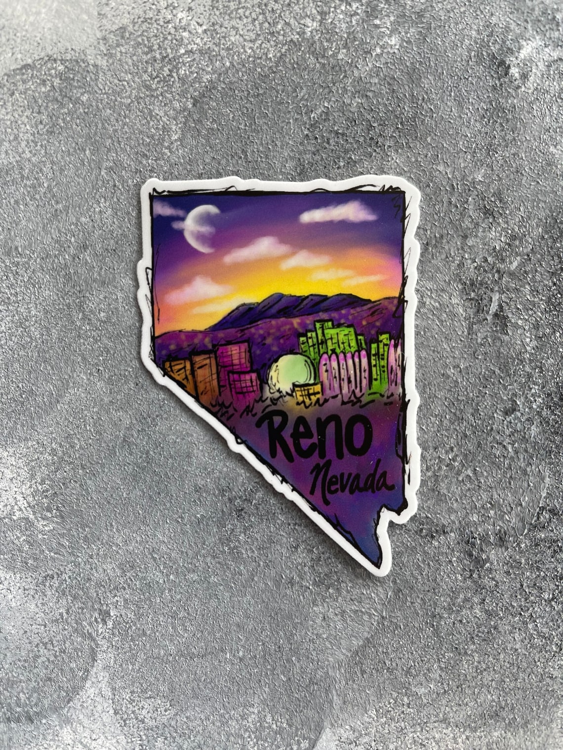 Reno Nevada Sunset Sticker - Etsy