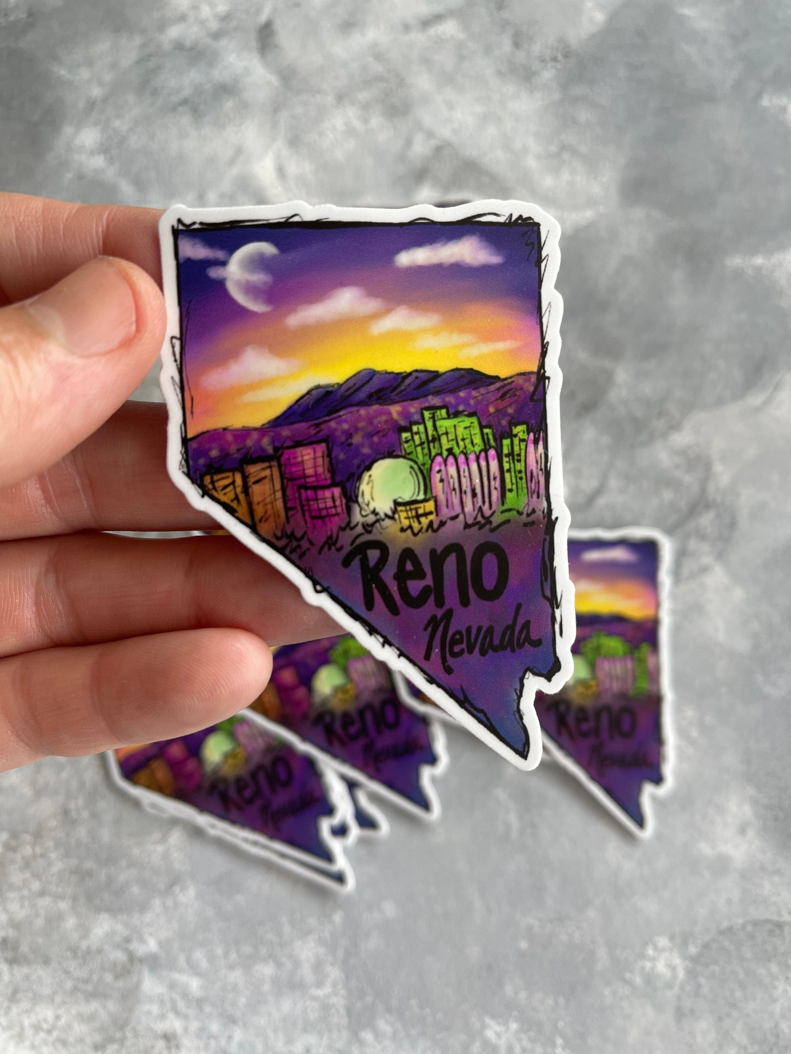 Reno Nevada Sunset Sticker - Etsy