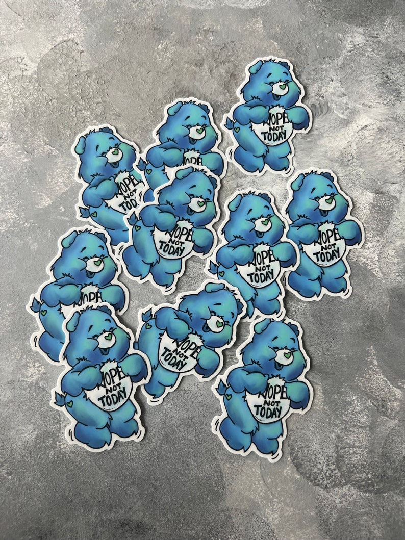 Blue Care Bear Sticker - Etsy
