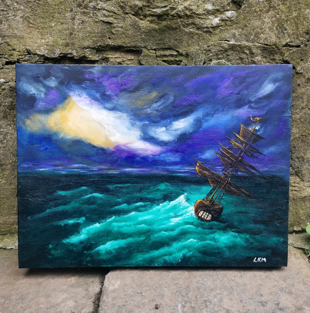 Tempest, LED Light up Canvas, Seafaring Ship Art, Illuminated Ship at ...