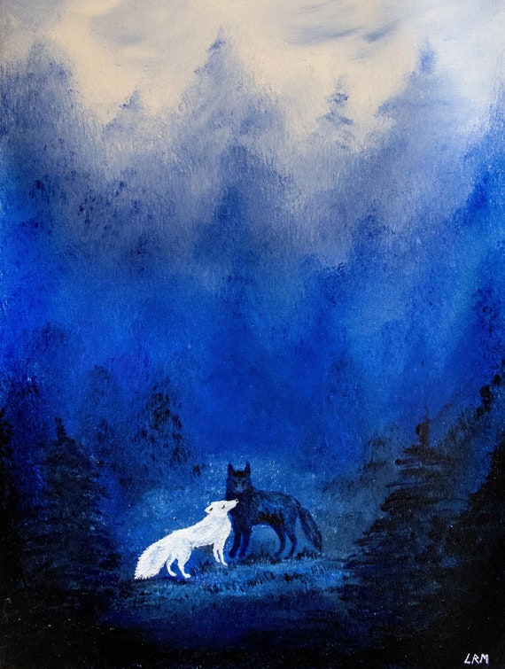 Limited edition Fox and the Wolf A4 Art Print | Etsy