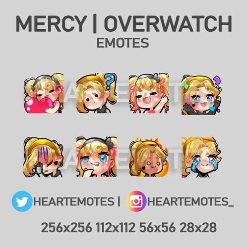 Mercy Overwatch Emotes 8 Pack Twitch | Etsy