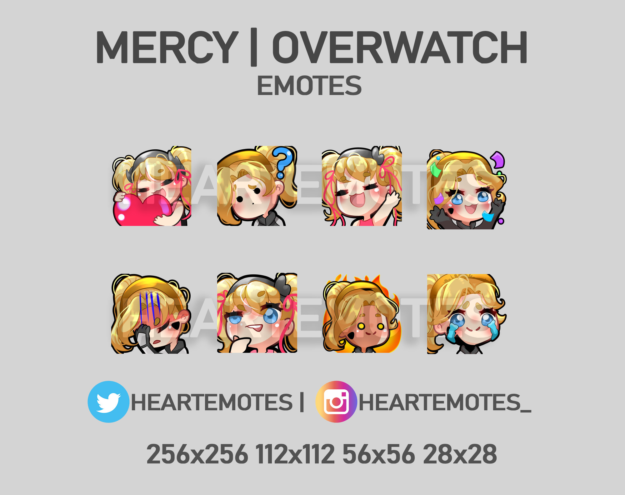 Mercy Overwatch Emotes 8 Pack Twitch - Etsy