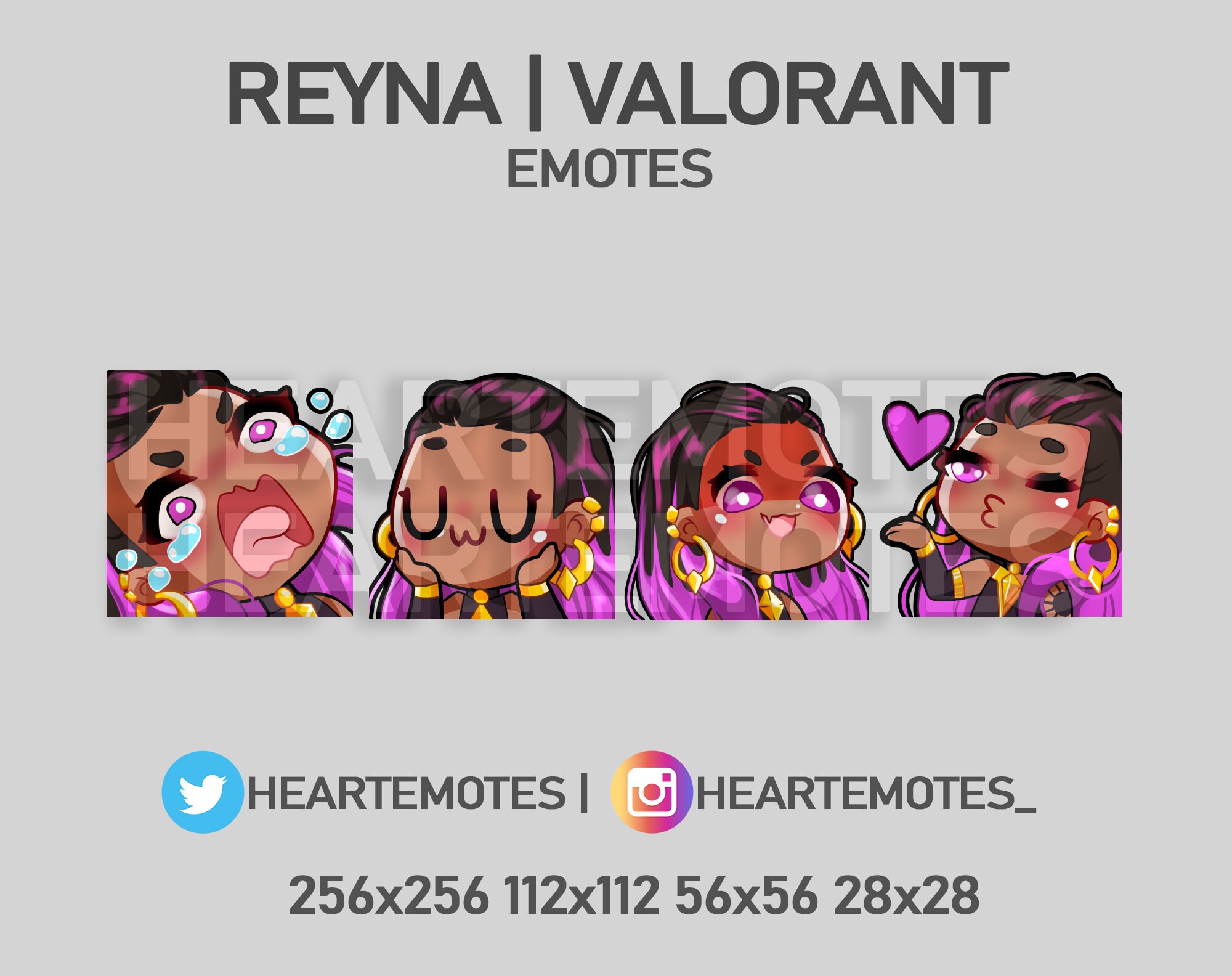 Reyna Valorant Emotes 4 Pack Twitch - Etsy