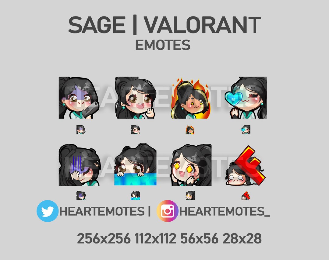 Sage Valorant Emotes 8 Pack Twitch - Etsy