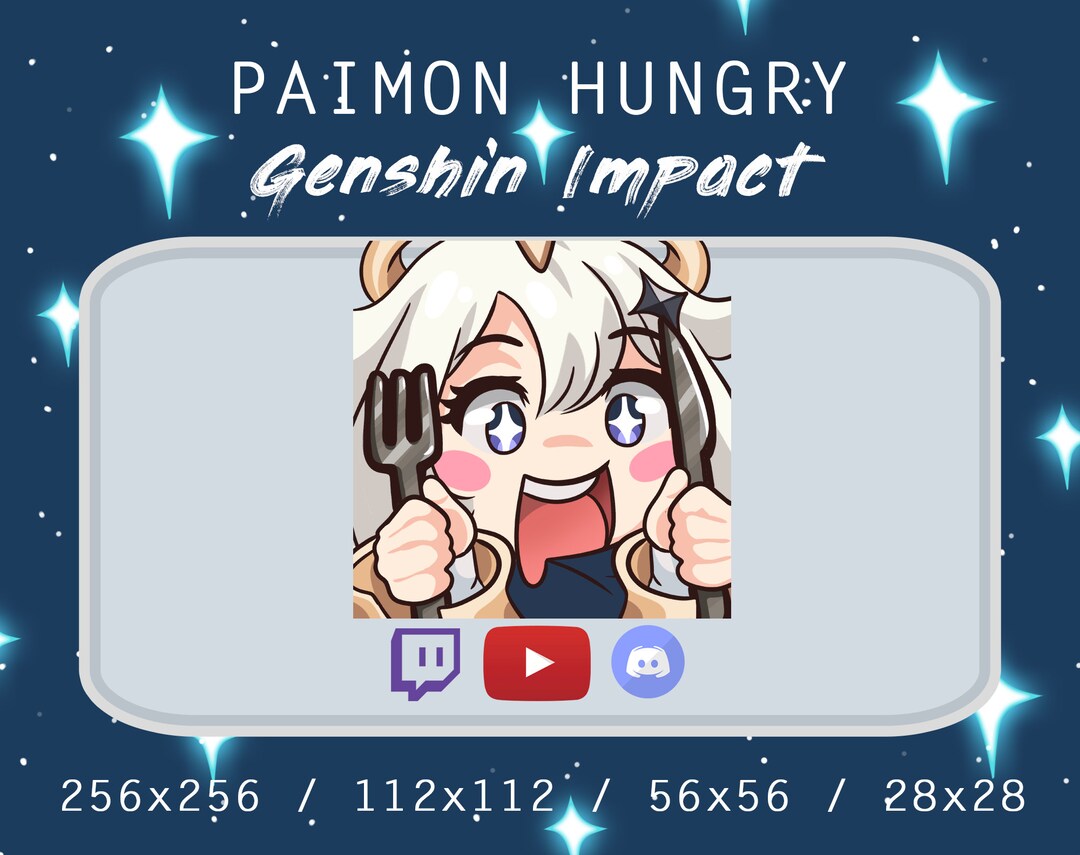 Paimon Hungry Emote Genshin Impact / for Twitch / Discord Streaming - Etsy
