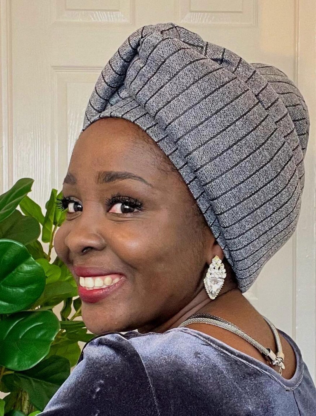 Pre -tied Criss-cross Designed Turban, Pre-tied Head Wrap, Turban ...