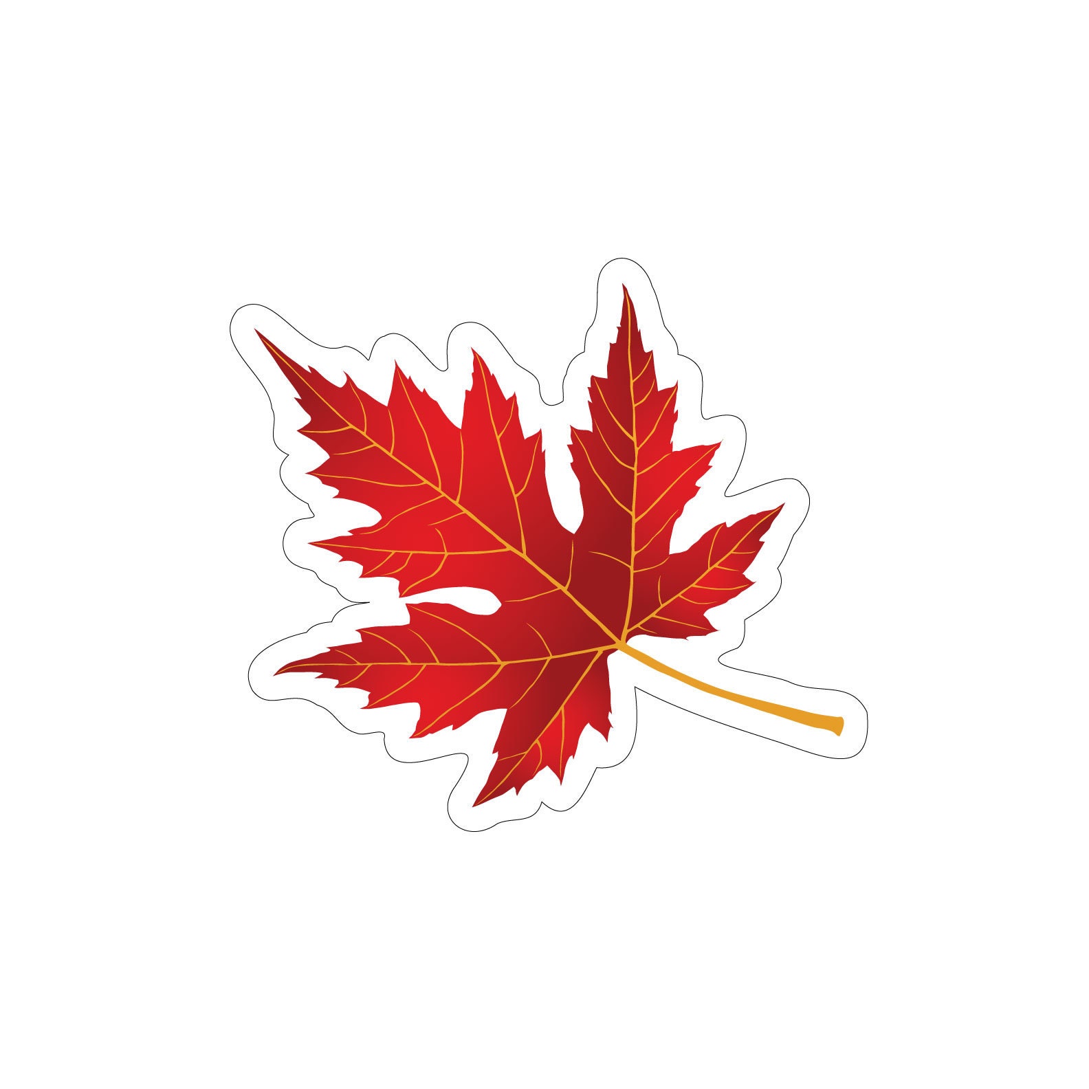 Red Leaf Cut Out | Etsy