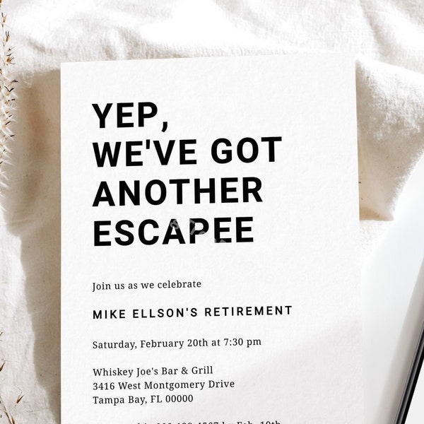 Funny Retirement Invitations - Etsy