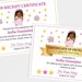 Mini Tooth Fairy Certificates for a Girl, Lost Tooth Certificate ...