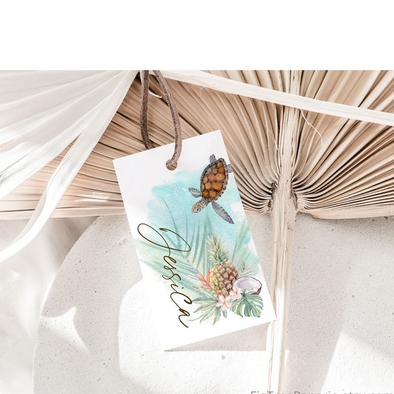 Tropical Name Tag - Etsy