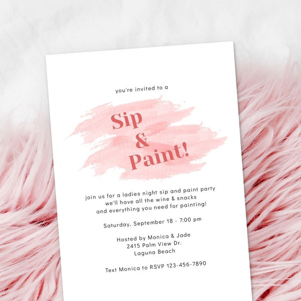 Paint and Sip Invite - Etsy