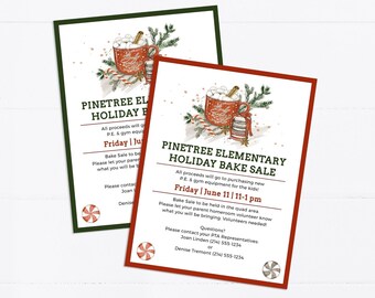 EDITABLE Poinsettia Sale Fundraiser Flyer PTA PTO Holiday - Etsy