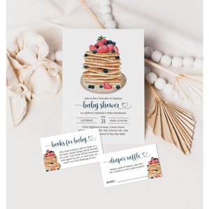 Baby Shower Brunch Invitation Bundle Set, Pancakes & Pajamas Baby ...