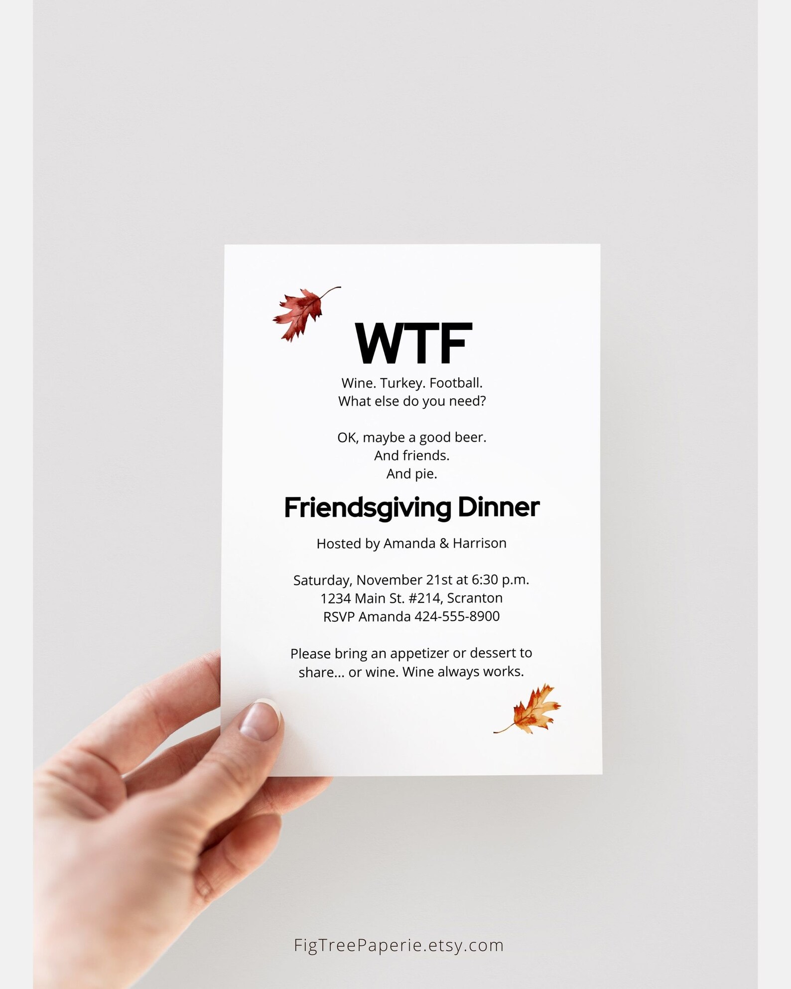 Funny Friendsgiving Invitation Friendsgiving Invitation - Etsy