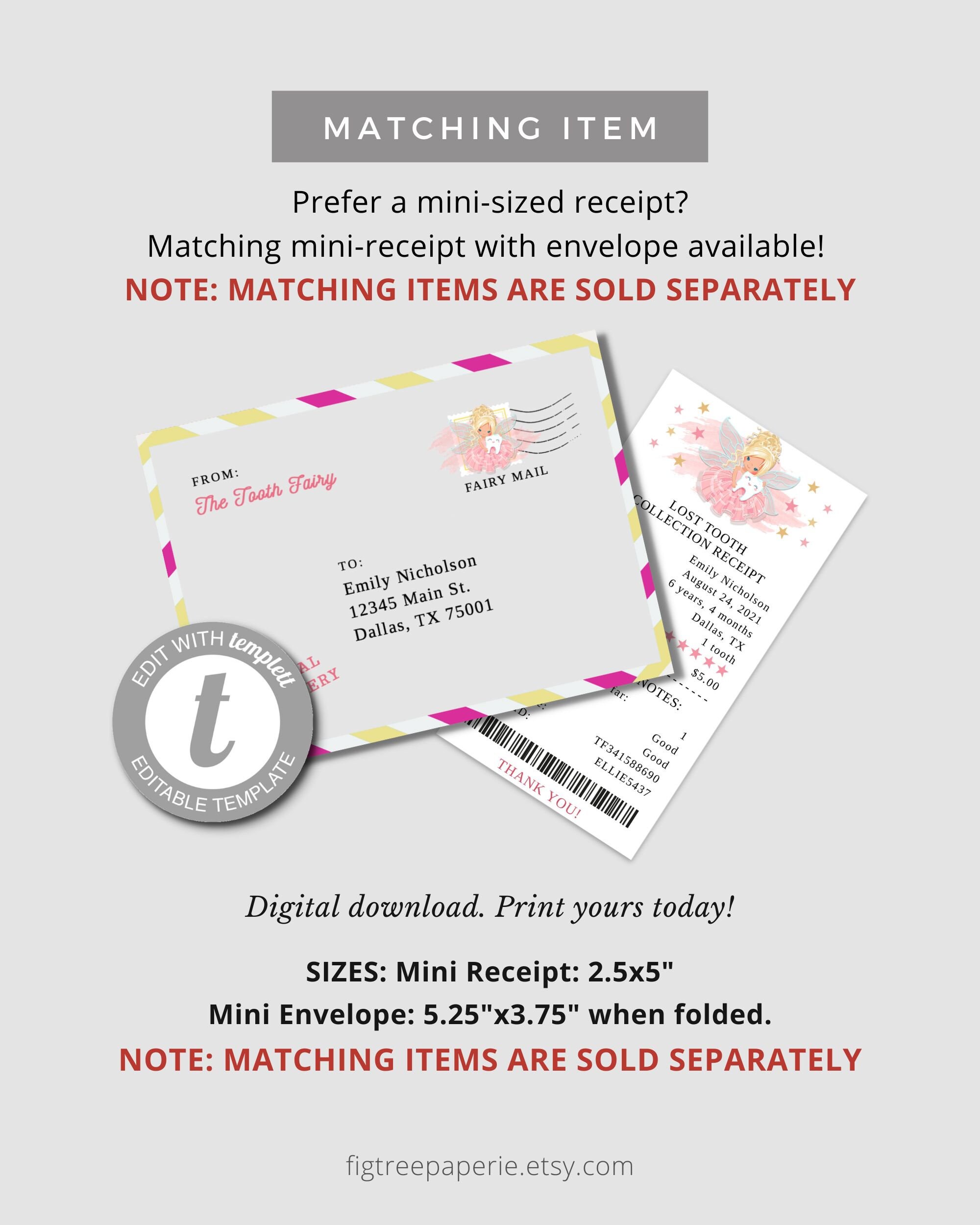 Tooth Fairy Receipt for a Girl, Blonde Girl Tooth Fairy Receipt, Lost ...