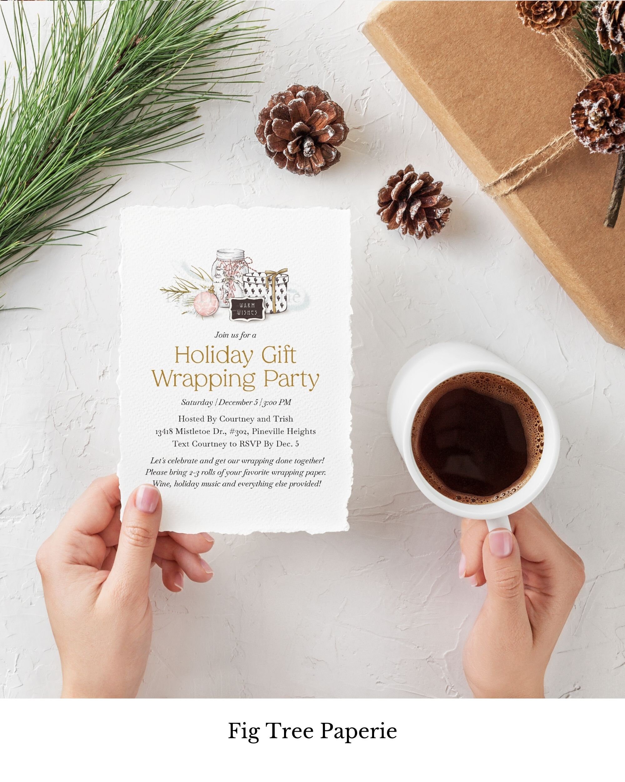 Holiday Gift Wrapping Party Invitation, Christmas Gift Wrapping Party ...