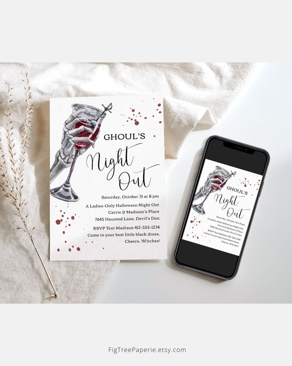 Ghouls Night Out Invitation Girls Night Out Invite Halloween | Etsy