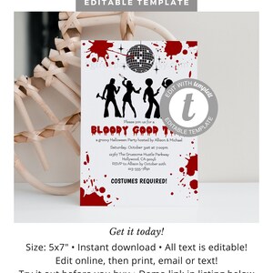 Halloween Bloody Invitation Adult, Disco Theme Costume Party Invite ...