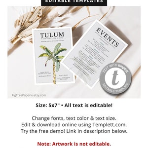 Mexico Bachelorette Invitation Itinerary, Tulum Mexico Bachelorette ...