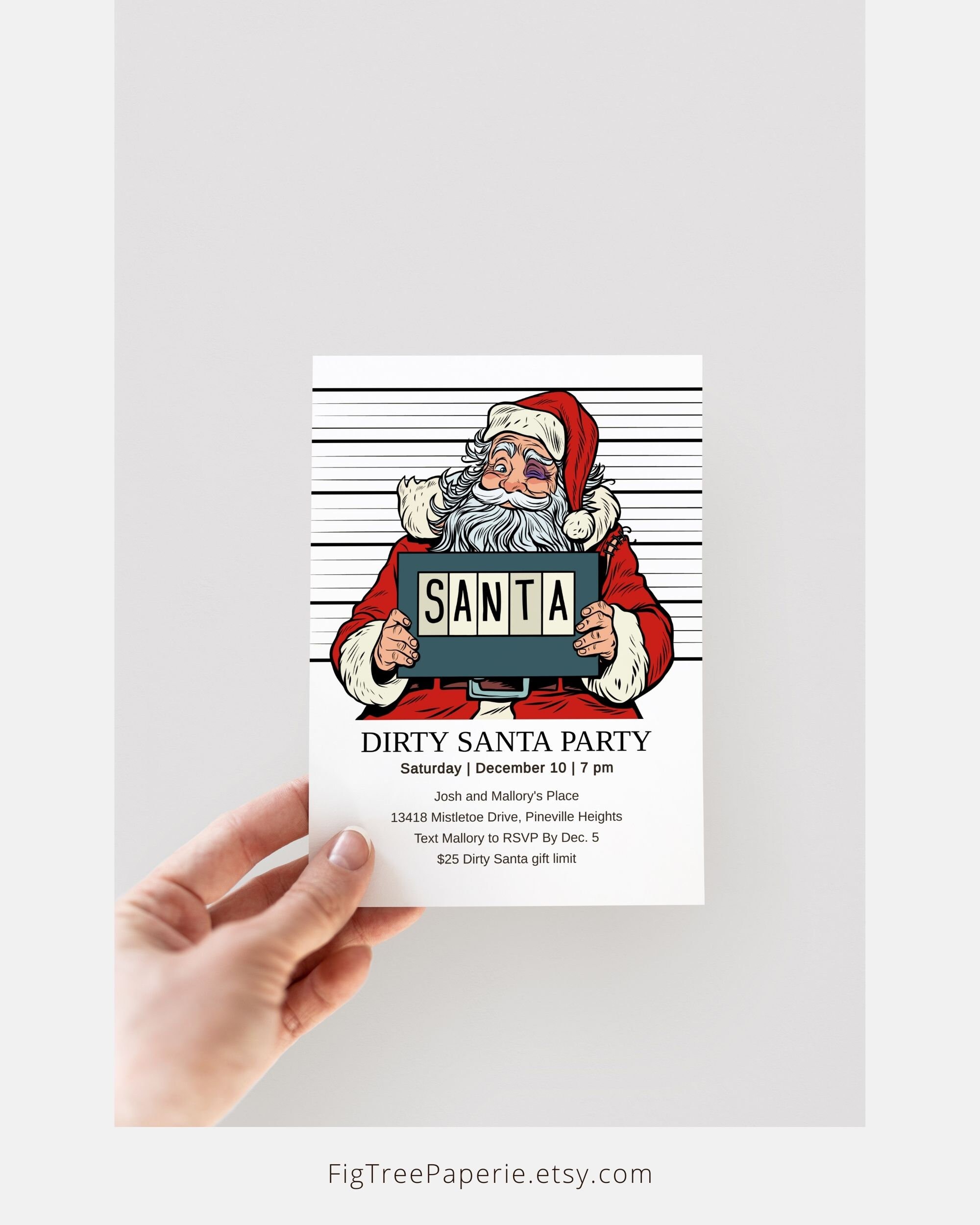 Dirty Santa Invitation, Naughty Santa Invitation, Bad Santa Party ...