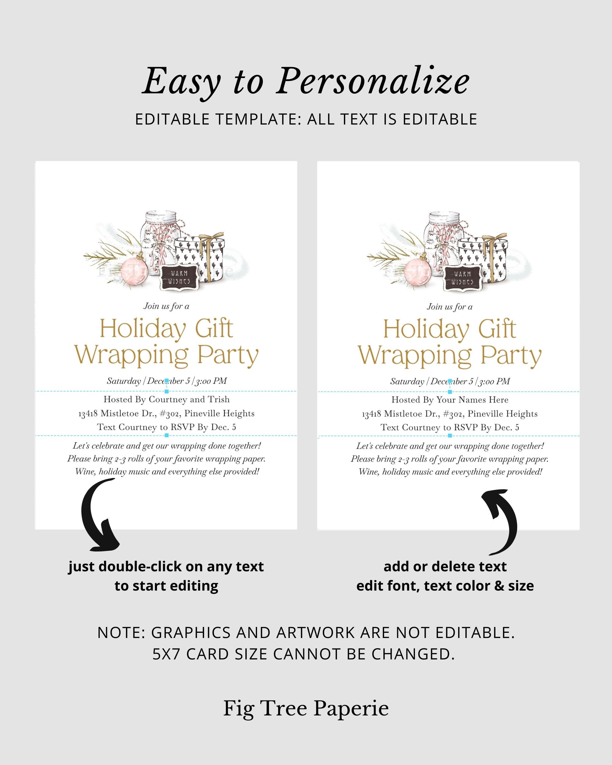 Holiday Gift Wrapping Party Invitation, Christmas Gift Wrapping Party ...