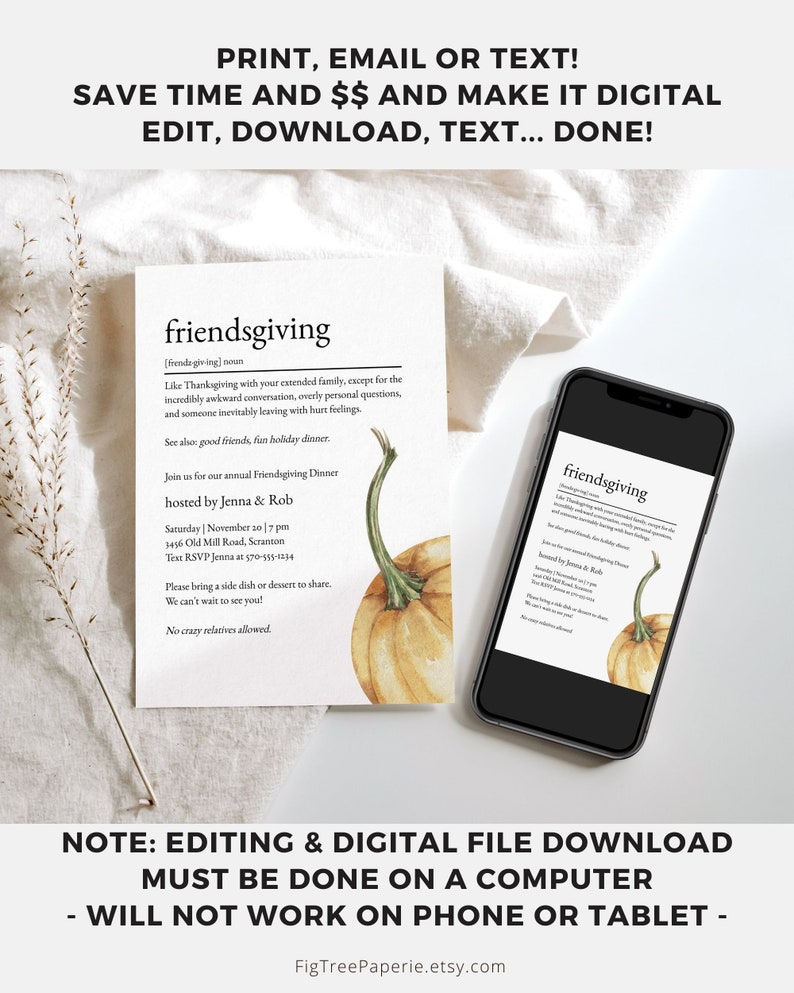Friendsgiving Invitation, Funny Friendsgiving Invite, Friendsgiving ...