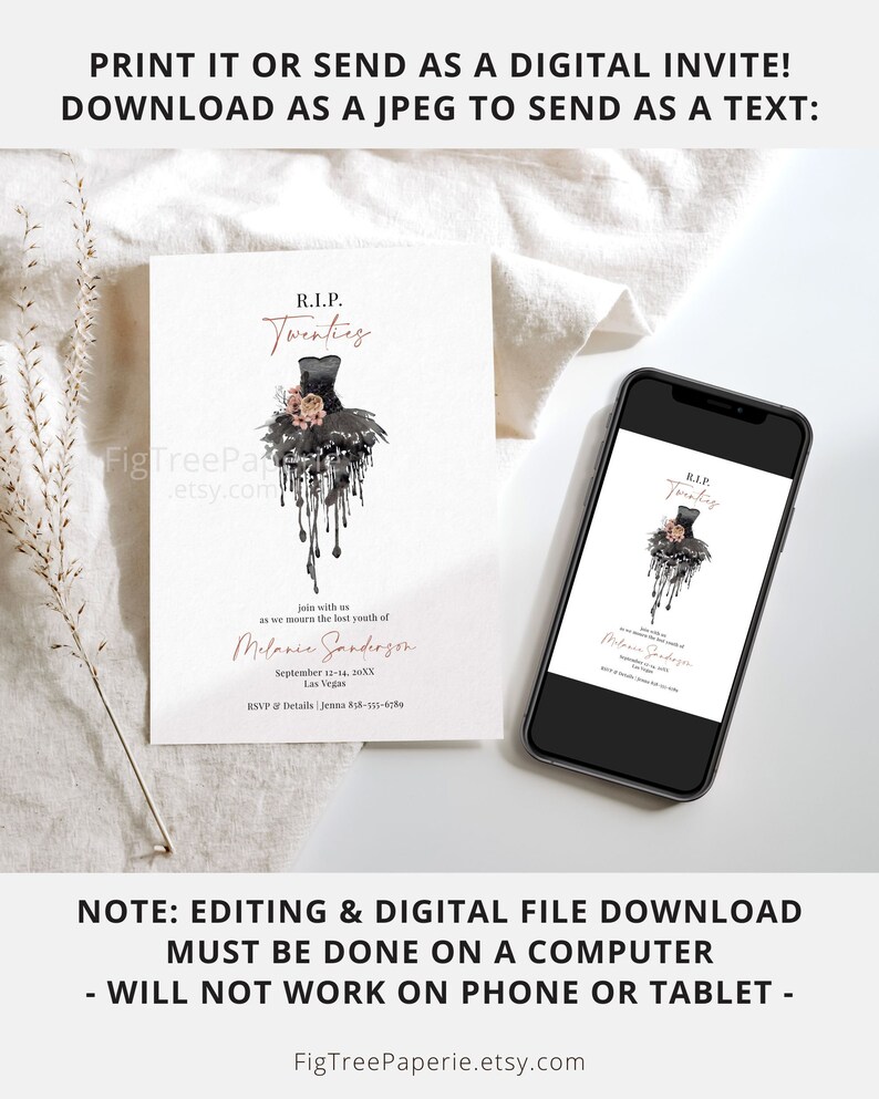 RIP 20s Invitation, Death to Her Twenties Itinerary, RIP Twenties ...