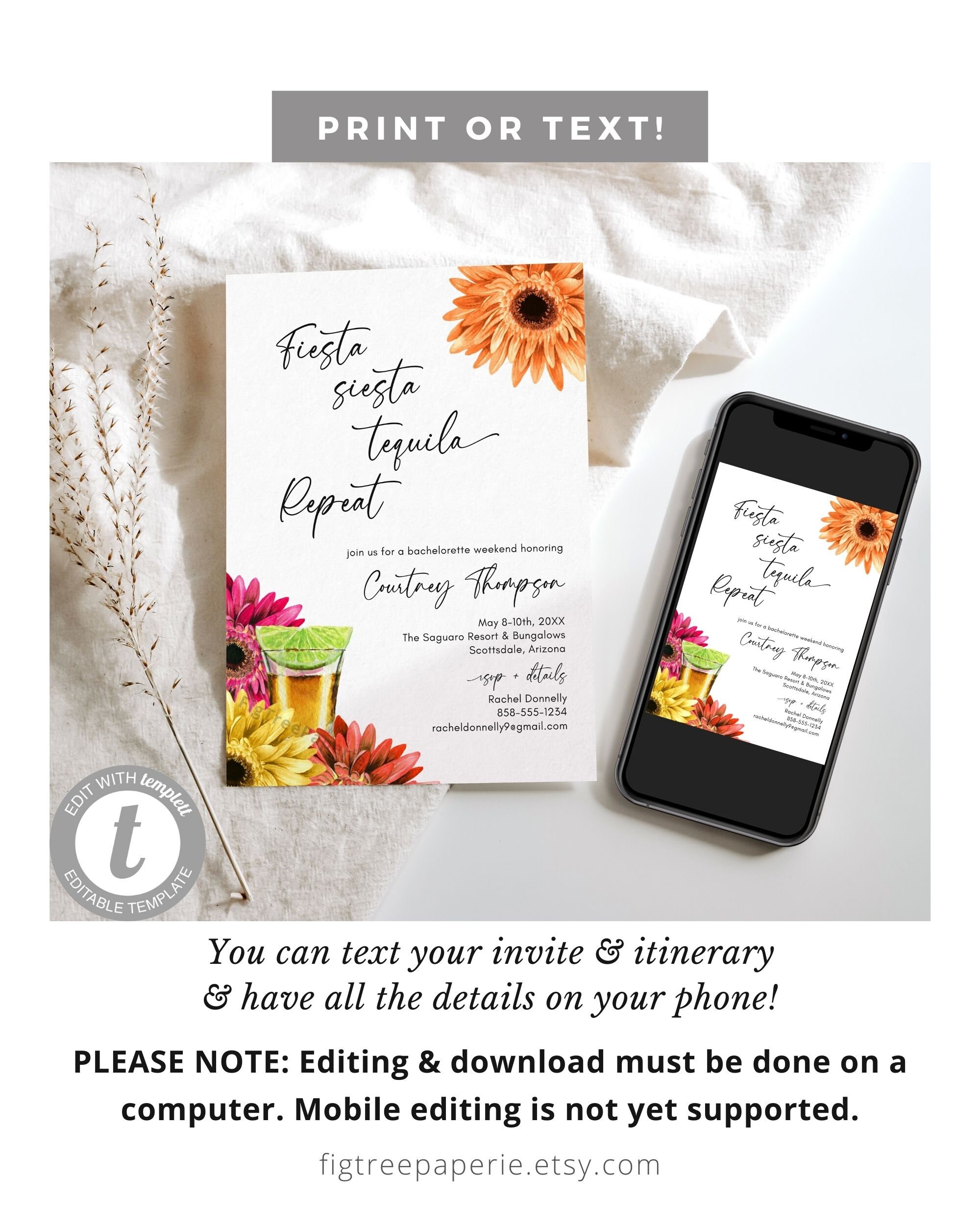 Final Fiesta Bachelorette Invitation, Final Fiesta Bachelorette Invite ...