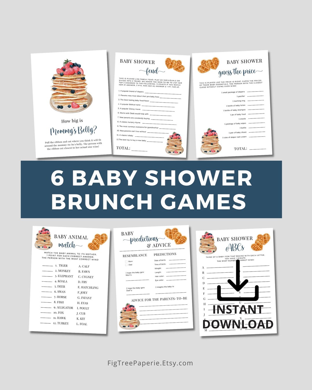 Baby Brunch Shower Games, Breakfast Baby Shower Games, Pancakes Waffles ...