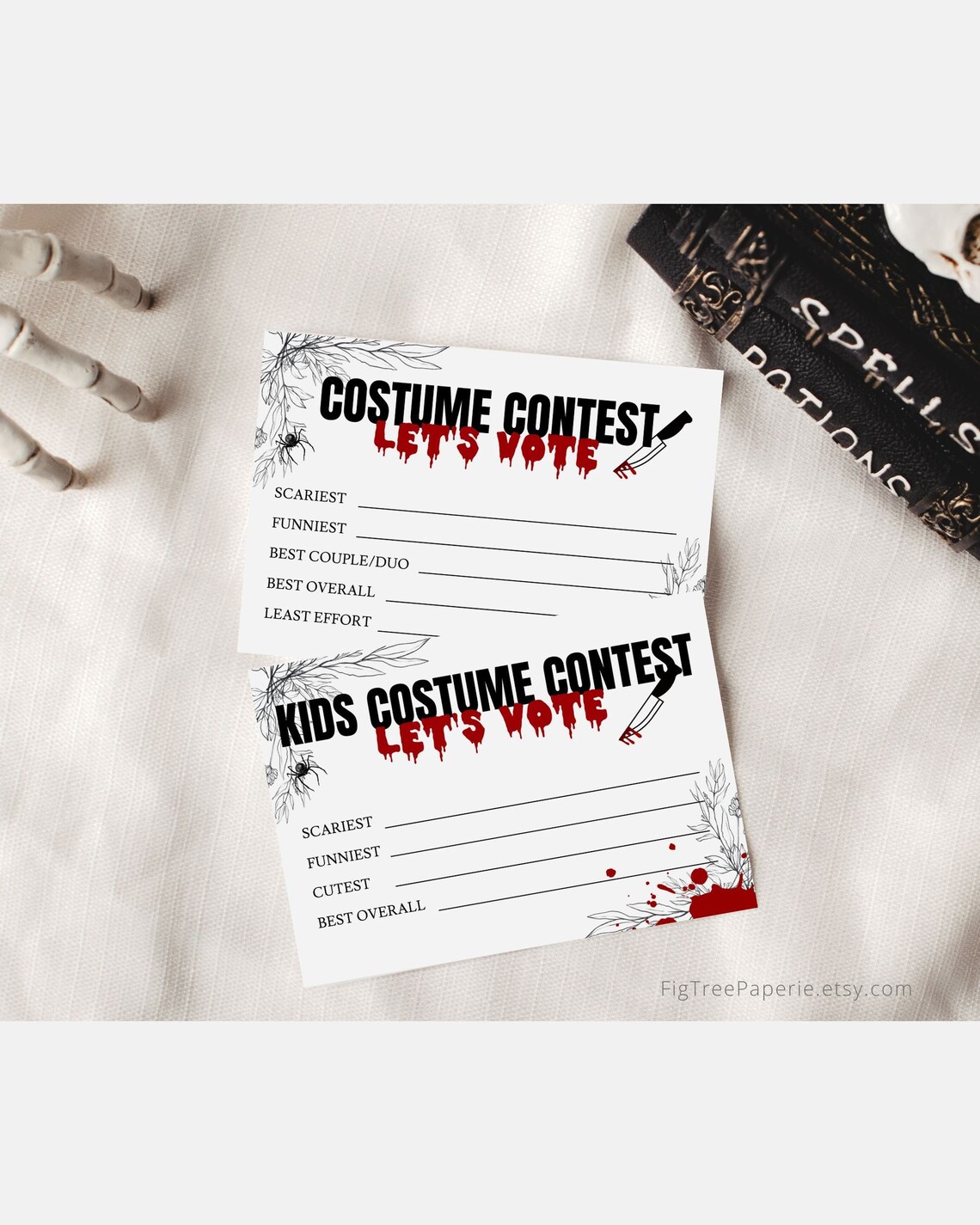 Halloween Costume Contest Voting Card, Printable Halloween Ballot Vote ...