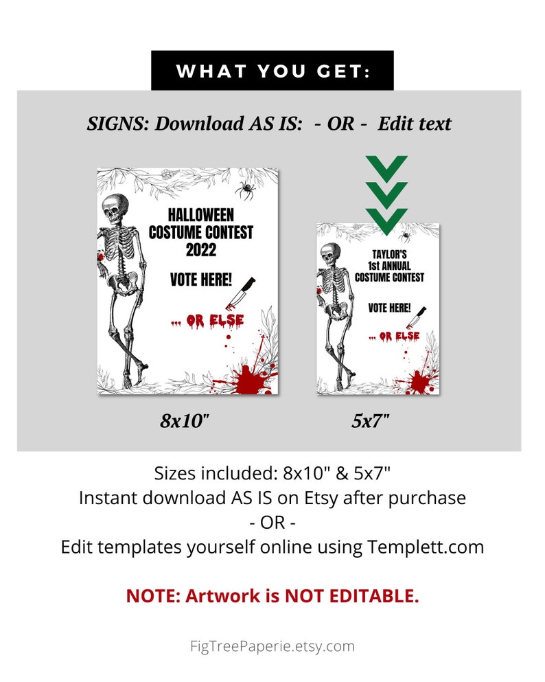 Halloween Costume Contest Sign Costume Contest Vote Cards - Etsy