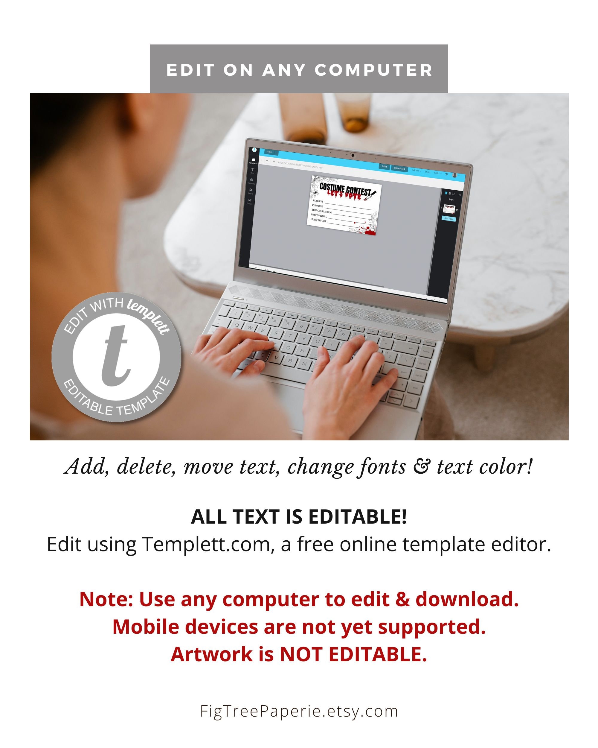 Halloween Costume Contest Sign Costume Contest Vote Cards - Etsy