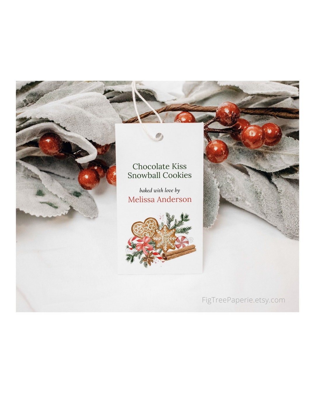 Baked With Love Tag, Cookie Exchange Tag, Printable Christmas Cookie ...