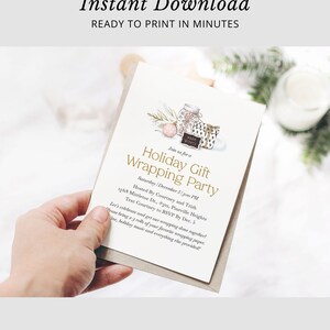 Holiday Gift Wrapping Party Invitation, Christmas Gift Wrapping Party ...