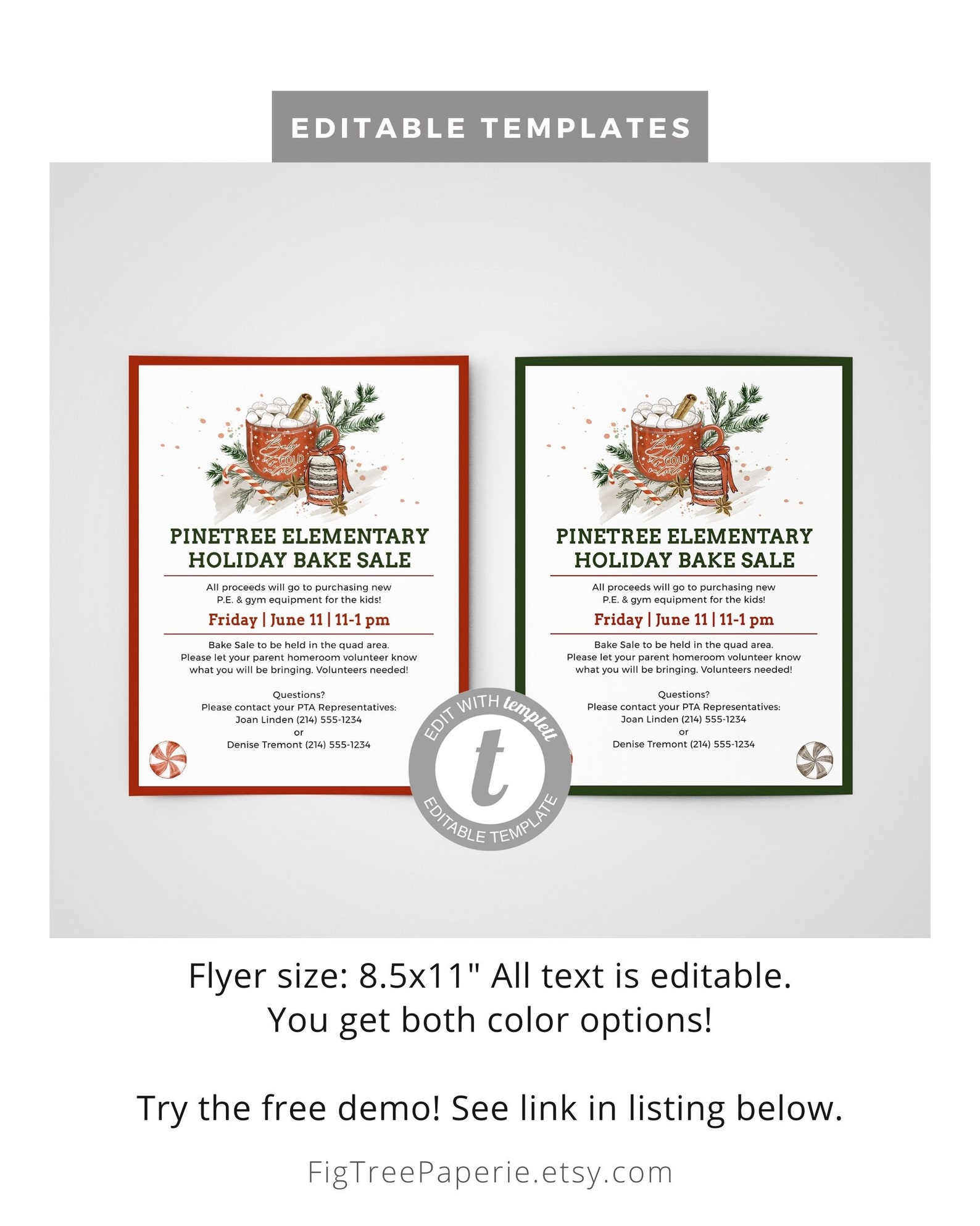 Bake Sale Flyer School Fundraiser Flyer PTA PTO Church | Etsy